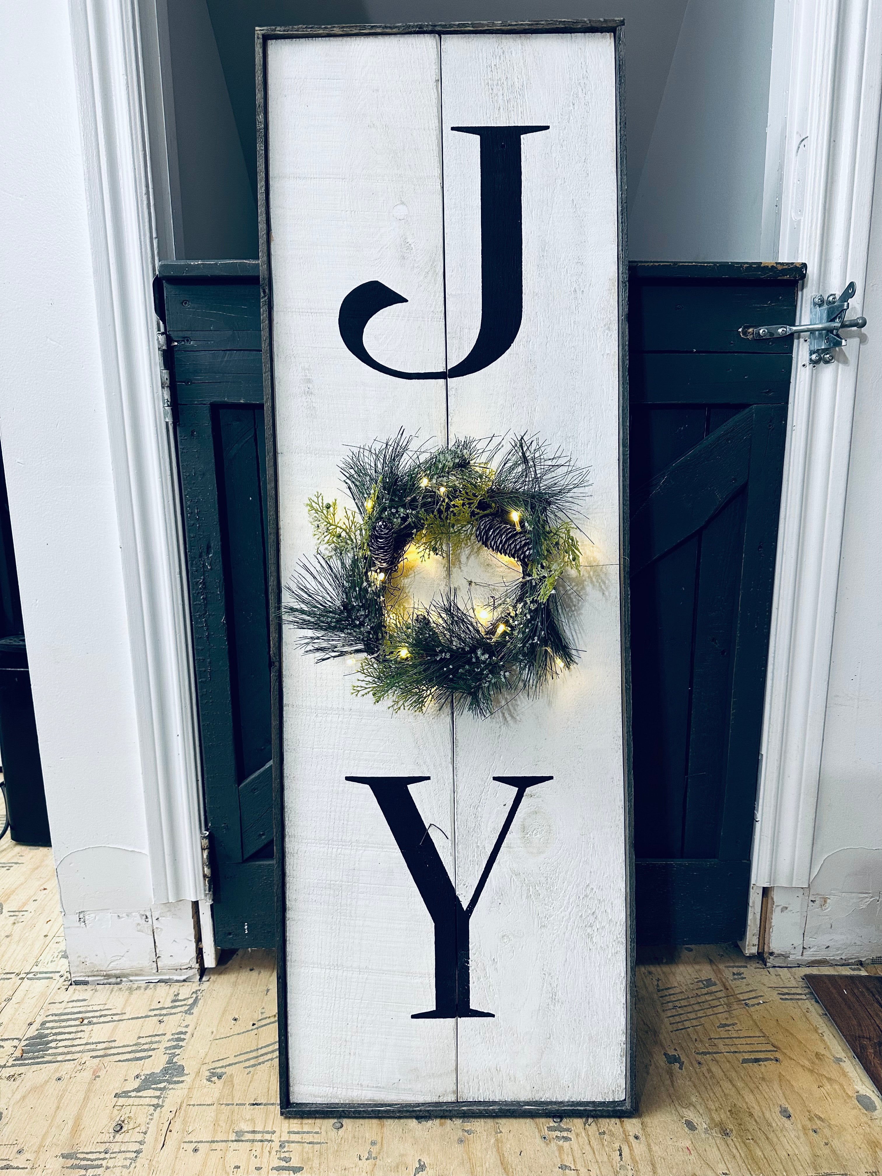 Large Framed JOY Sign | Back Forty Woodworks